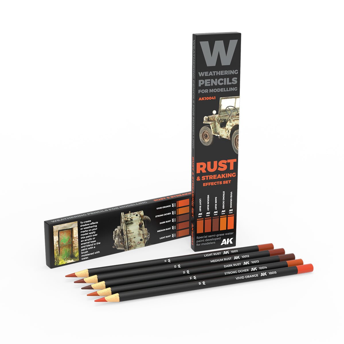AK Interactive: Watercolor Pencil Rust & Streaking Effects Set