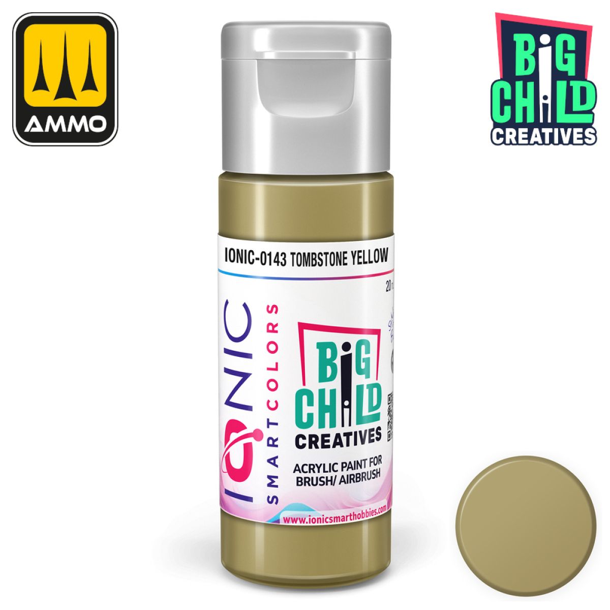 Ionic - Acrylic Paints - Tombstone Yellow 20ml